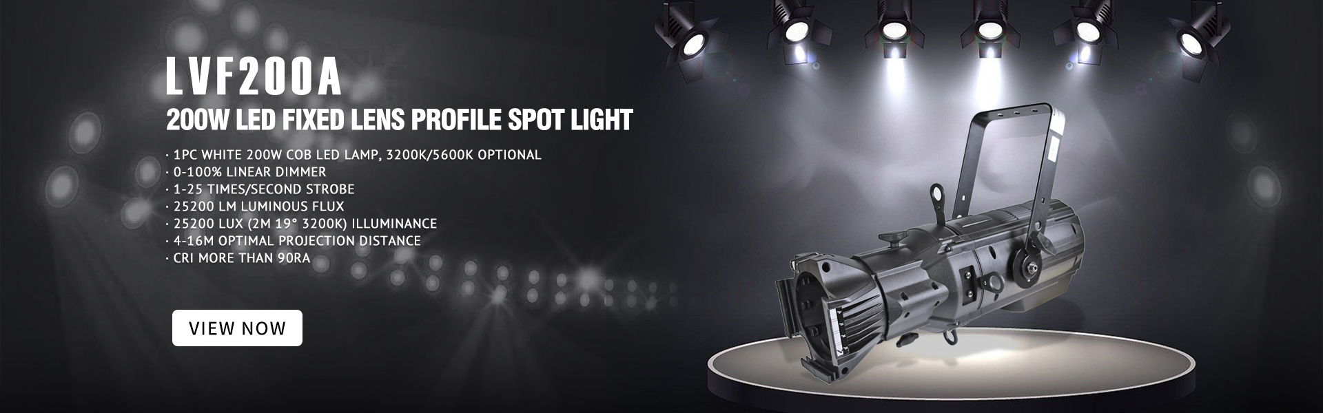 200W LED Fixed Lens Profile Spot Light - Buy led profile light, led ...